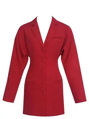 MISS CIRCLE NEW YORK Blythe Cherry Batwing Blazer Mini Dress - Red
