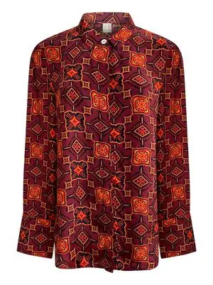 WHY MARY Marrakesh Long Sleeve Printed Shirt - Red