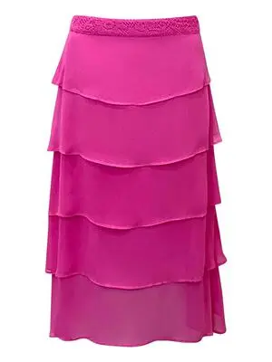 WHY MARY Layered Midi Skirt - Pink