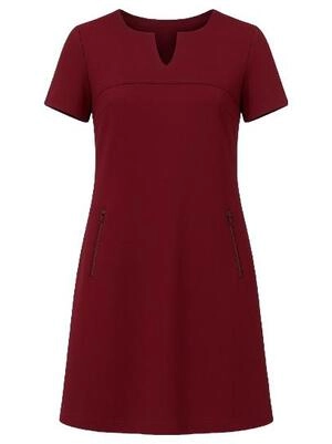 CONQUISTA Stretch Punto Di Roma Fabric Sack Dress - Red