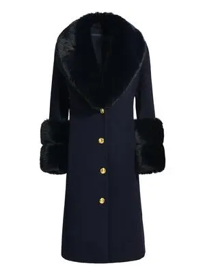 HORTONS ENGLAND Huntley Cashmere Coat - Blue