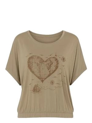 CONQUISTA Printed Micromodal Top - Brown