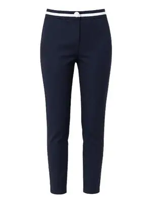 CONQUISTA Fitted Pants With Contrast Waistband Stripe - Blue
