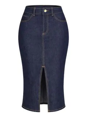 MAUI X LOLITA Bronte Denim Corset Midi Skirt - Blue