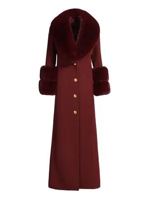 HORTONS ENGLAND Cashmere Blend Overcoat - Red