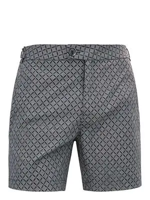 VAYLA Dark Geometric Print Swim Shorts - Grey