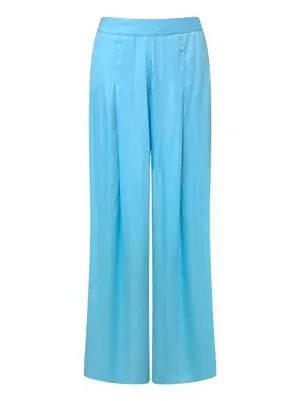 WHY MARY Aqua Low Rise Palazzo Pants - Blue