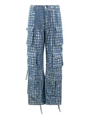 MAUI X LOLITA Kelly Sequin Cargo Denim Pants Sapphire - Blue