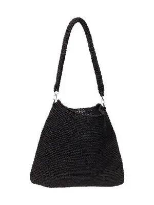 N'ONAT Amalfi Hand Crochet Raffia Bag - Black