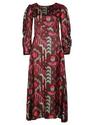MAISON QALA The Tinsel Dress In Satin Twill - Red