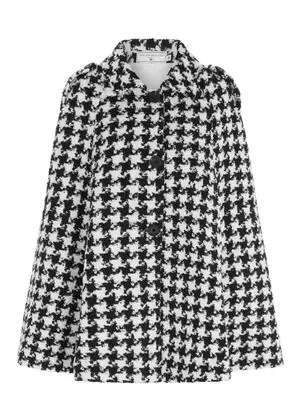 HORTONS ENGLAND Tetbury Houndstooth Cape - Black