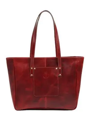DÖTCH LEATHER Noir Rogue Tote Bag - Red