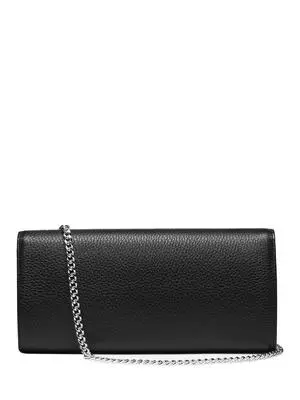 Lovard Black Leather Clutch With Silver Hardware - Black/silver