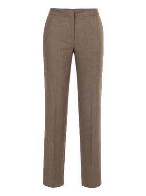 CONQUISTA Linen Wide Leg Trousers - Brown
