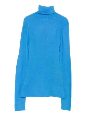 6397 Ribbed Roll-neck Sweater - Blue