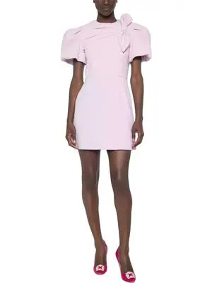 Rebecca Vallance Yolanda Bow-detail Puff-sleeve Mini Dress - Purple
