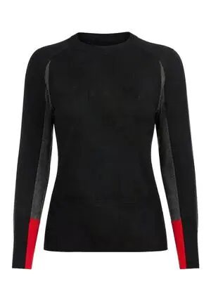 SHIRO SAKAI Colour-block Panelled Fine Knit Sweater - Black