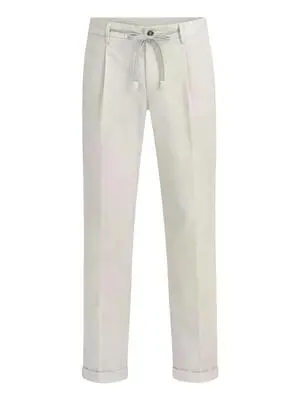 MASON'S Drawstring-waist Twill Trousers - White