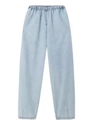 American Vintage Logo Print Elasticated Jeans - Blue