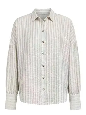 FORME D'EXPRESSION Striped Drop-shoulder Shirt - Neutrals
