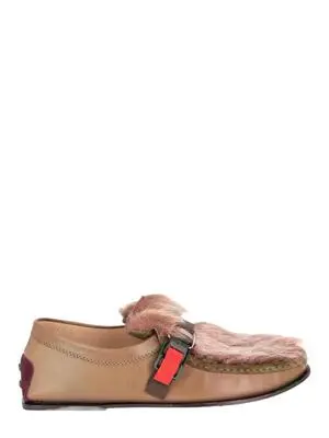TOD'S Faux-fur Buckle Loafers - Neutrals