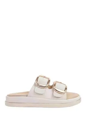 SERGIO MORETTI FIRENZE Buckle-fastening Leather Sandals - Neutrals