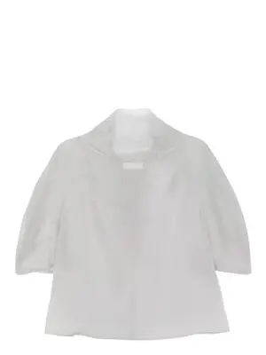 AMOMENTO Sheer Tie-fastening Blouse - Grey