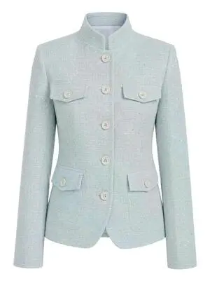 Eleventy Tweed Field Jacket - Blue