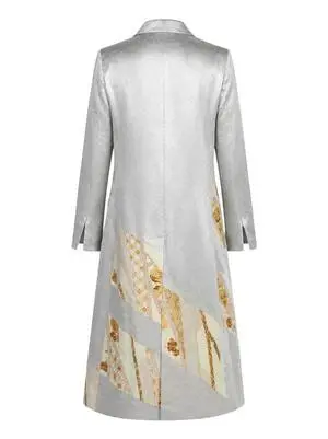 IBRIGU Patchwork Overcoat - Silver