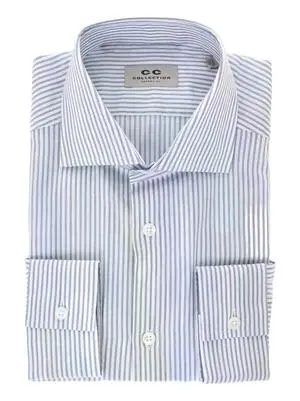 Corneliani Awning-stripe French-collar Shirt - White