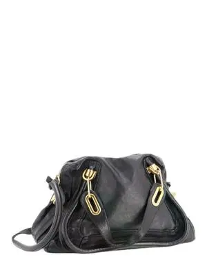 Chloé Paraty Top Handle Bag Leather Medium Satchel - Black