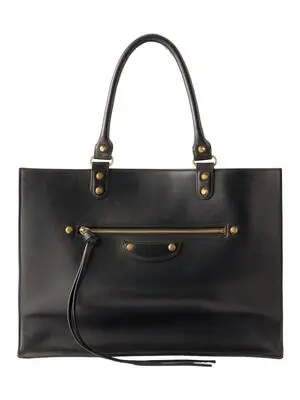Balenciaga Le City Sleek Leather Tote - Black