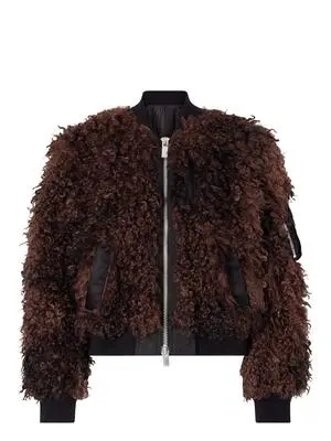 Sacai Plush Bomber Jacket - Brown