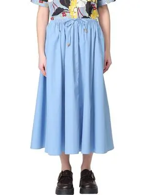 Marni Gathered Midi Skirt - Sky