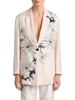 Momoni Printed Silk Single-breasted Blazer - Multicolor