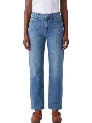 FRAME Mellow High-waisted Straight Jeans In Cotton Denim - Blue