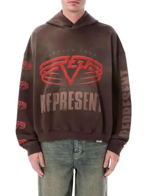 REPRESENT Cotton Logo Print Hooded Sweatshirt - Black