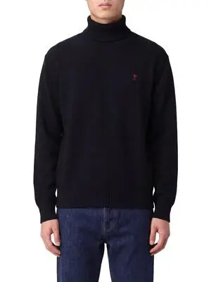 AMI Paris Merino Wool Turtleneck Sweater - Red