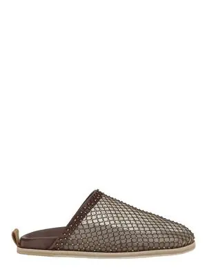 FORTE_FORTE Woven Calfskin Sabots - Cocoa