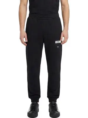 Moschino Cotton Jogging Trousers With Logo - Black