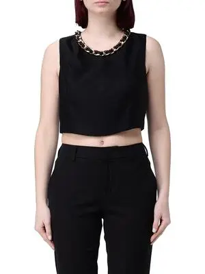 Elisabetta Franchi Viscose Top With Jewel Neckline - Black
