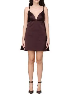 Elisabetta Franchi Crepe Mini Dress - Brown