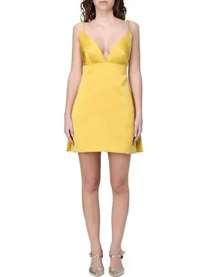 Elisabetta Franchi Elisabetta Franchi Crepe Mini Dress Yellow