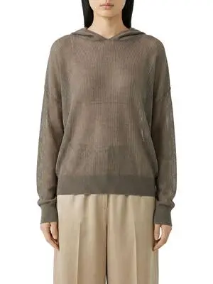 Rick Owens Pure Cashmere Drop Shoulder Hoodie - Dust