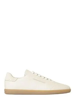 Zegna Hammered Calfskin Leather Lace-up Sneakers - Beige