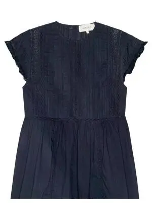 The Great. Sonnet Lace-trim Midi Dress - Blue
