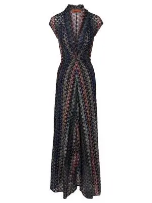 Missoni Gathered Knitted Maxi Dress - Multicoloured