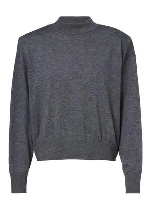 THE FRANKIE SHOP Rue Wool-blend Mockneck Sweater - Grey