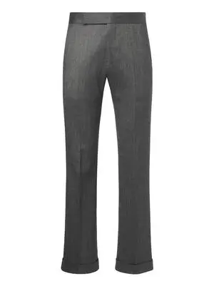TOM FORD Wool Twill Straight Leg Pants - Grey