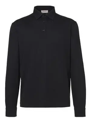 Agnona Cotton And Silk Polo Shirt - Blue